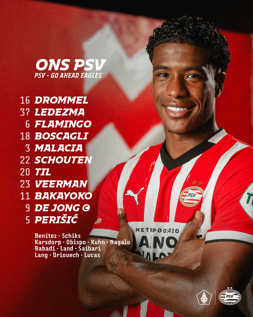 PSV - De opstelling